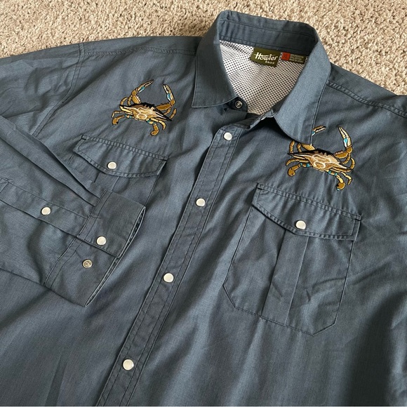 Howler Brothers | Shirts | Rare Howler Bros Crab Long Sleeve Western ...
